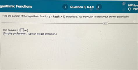 Solved Garithmic Functionsquestion 3 649hw Scopoinfind