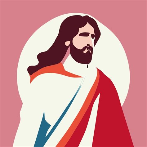 예수 벡터 일러스트 레이 션 플랫 프리미엄 벡터