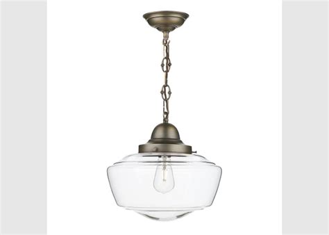 Stowe Single Pendant In Antique Brass With Clear Glass