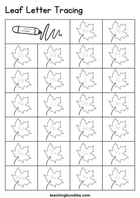 Free Leaf Tracing Worksheets Teachingbundles