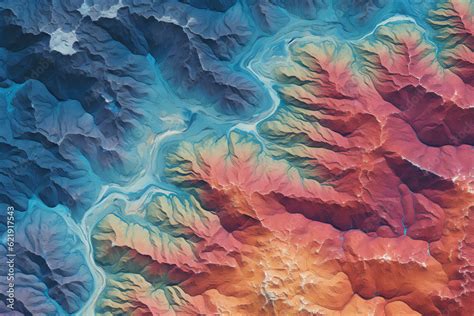 Digital Elevation Model Gis Product Made With Generative Ai Technology It Shows High Rocky And