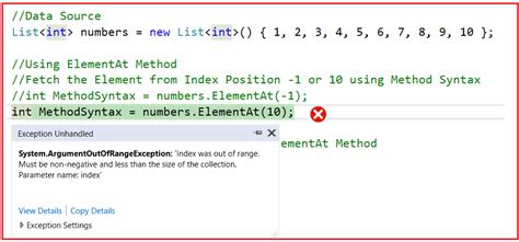 Linq Elementat And Elementatordefault In C Dot Net Tutorials