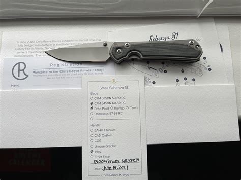 [nm] Crk Small Sebenza 31 W Zirblasted Black Micarta And Mxg Clip 40 10 R Kniferaffle