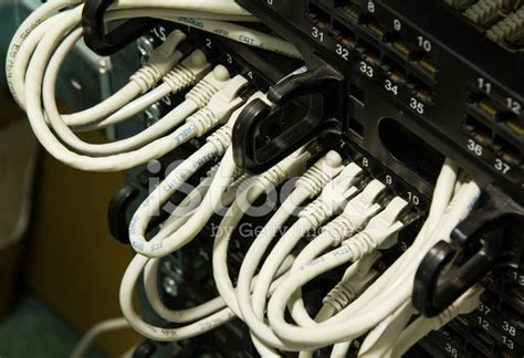 Utp Network Cables Connected To Patch Panel Stock Photo Royalty Free Images FreeImages
