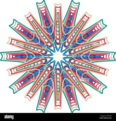 Geometric Mandala Radial Circular Motif Icon Symbol Radiating Shape Logo — Stock