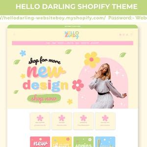 6 Shopify Theme Bundle Free Theme Install Feminine Minimal Cute Design Editable Canva