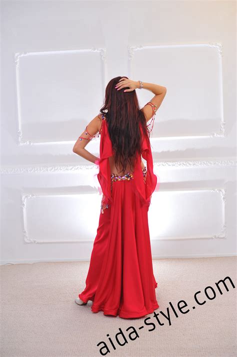 Red Belly Dancing Costume Aida Style
