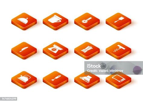 손잡이 믹서기 칼 저울 주방 추출기 팬 전자 레인지 및 와인 코르크 마개 아이콘이있는 주전자를 설정하십시오 벡터 3차원 형태에 대한 스톡 벡터 아트 및 기타 이미지 Istock