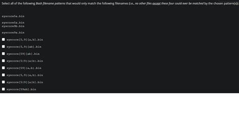 Solved Select All Of The Following Bash Filename Patterns