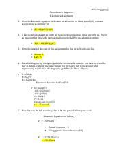 Understanding Kinematics Key Equations And Free Fall Analysis Course