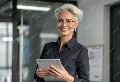 Premium Photo Photo Portrait Of Happy Busy Mature Senior Elderly