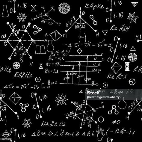 학교 분필 보드에 원활한 화학 낙서 칠판 수식 패턴 교육의 개념과 학교로 돌아갑니다 손필 끝없는 패턴 분자구조는 함께 결합합니다 벡터 0명에 대한 스톡 벡터 아트 및 기타