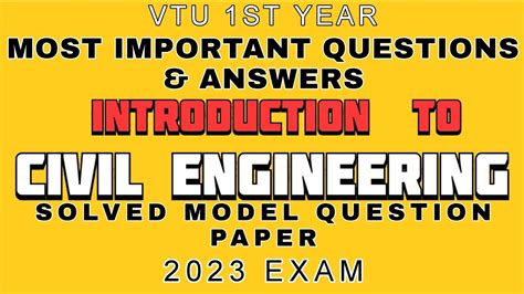 Introduction To Civil Engineering Important Questions And Answers Vtu 1st