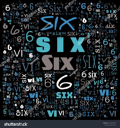 Six 6 Number Word Cloud Word Stock Illustration 1559240705 Shutterstock