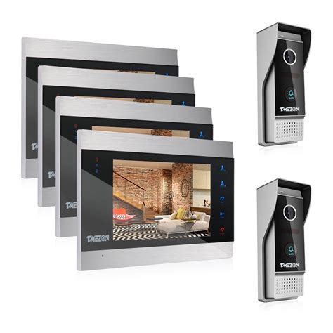 Tmezon Video Door Phone Intercom System Multi Unit Apartment Intercom Entry Kit 7 Inch Video