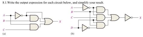solved 8 1 write the output expression for each circuit