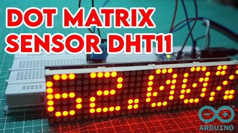 cara menampilkan suhu sensor dht11 di led dot matrix max 7219 arduino