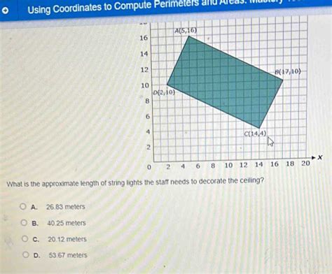 Solved Using Coordinates To Compute Perimeters And Areas Mu What Is