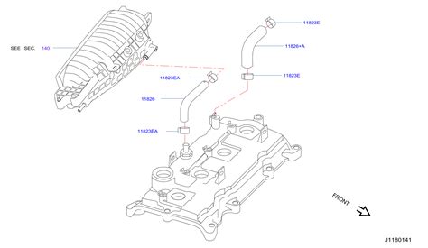 11826 4ba0a Hose Air Inlet Hose Blowby Gas Engine Crankcase