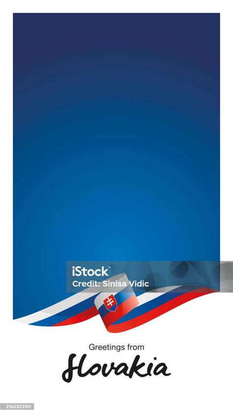 슬로바키아에서 인사드립니다 스토리 및 릴스를 위한 편집 가능한 Instagram 템플릿 슬로바키아 국기 리본과 편집 가능한 프레임이 있는 소셜 미디어 템플릿 커버 가리기에