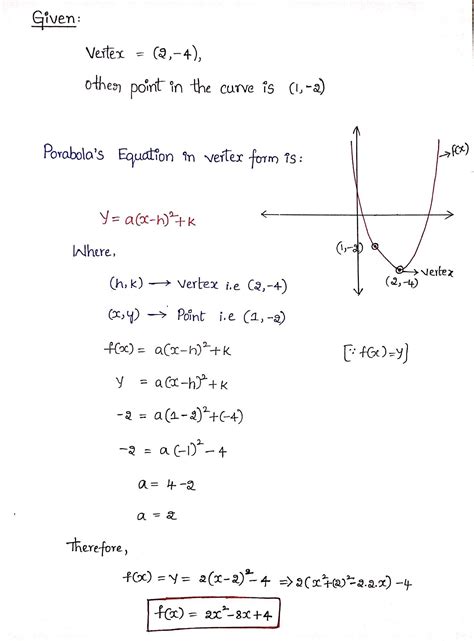 Solved Determine The Quadratic Function F Whose Graph Is Ay Given The Course Hero