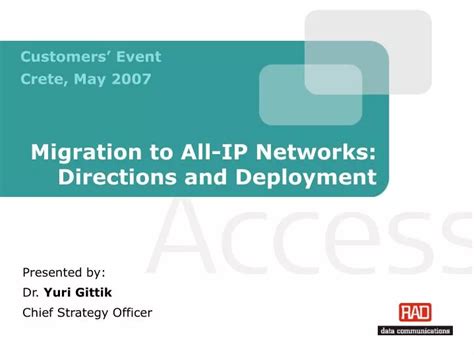 Ppt Migration To All Ip Networks Directions And Deployment