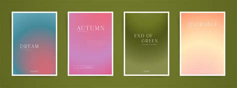 그라디언트 네온 포스터 디자인은 배경 플래 카드 배너 책 및 노트북에 대한 설정 흐릿한 장식 배너 듀오톤 가을 레이아웃 귀여운