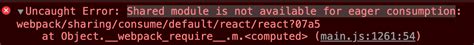 webpack shared module is not available for eager consumption · issue 3 · manfredsteyer module