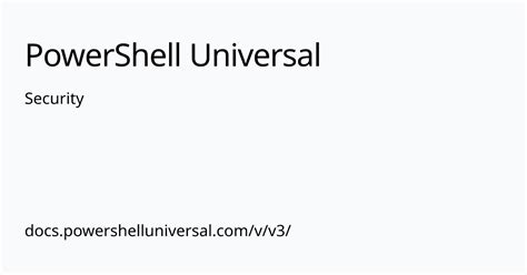 Security Powershell Universal