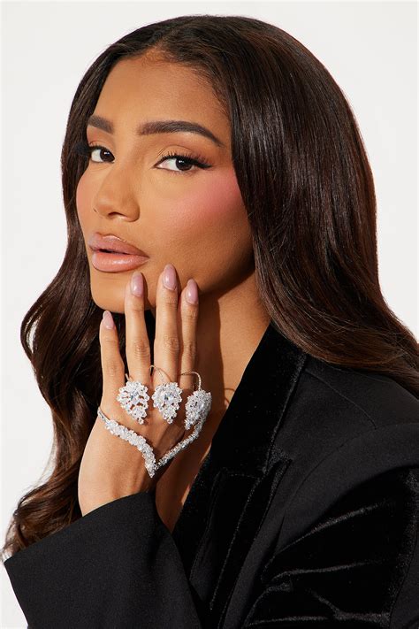 Mysterious Beauty Statement Ring Silver Fashion Nova