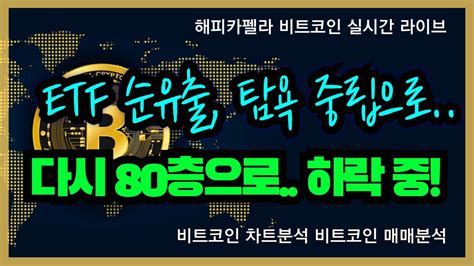 비트코인 실시간 비트코인 80층으로 하락 중 Etf 순유출 탐욕지수 중립 81 점심💎비트코인 비트코인실시간 이더리움 리플 Cryptocurrency 차트