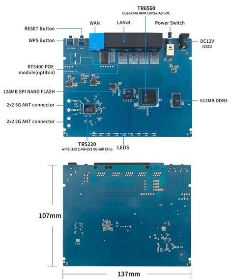 Banana Pi Bpi Wifi6 Router Board With Triductor Tr6560 Tr5220 Wifi Soc Bpi Wifi6 Wifi6 Mini