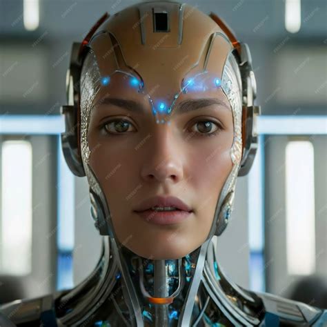 Premium Ai Image Closeup Of Androids Face With Its Artificial Skin