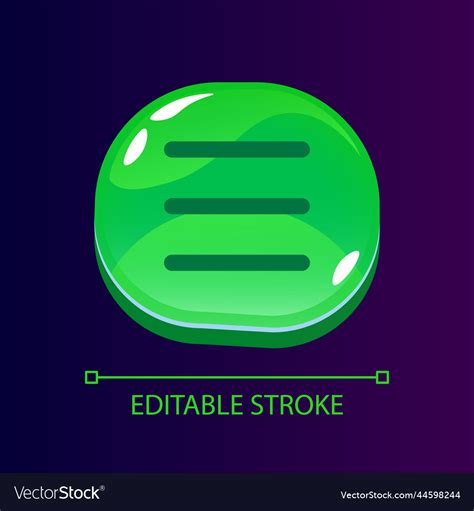 Burger App Menu Glossy Ui Button With Linear Icon Vector Image