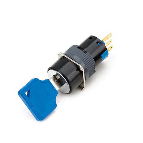 Knob Rotary Switch 16mm 6 Pin 3 Position Small Round Button Switch With Key Start Power Switch