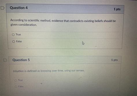 solved question 4 1 pts according to scientific method