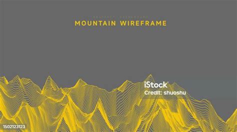 추상 3d 산 구조 와이어프레임 지형 기술 패턴 배경 3차원 형태에 대한 스톡 벡터 아트 및 기타 이미지 3차원 형태 가상현실 과학 Istock