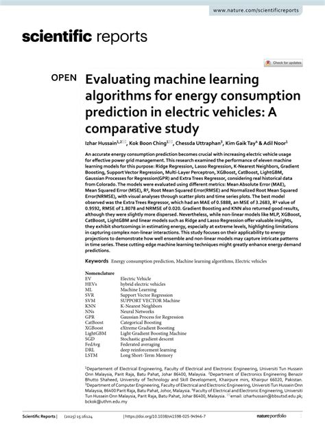 Pdf Evaluating Machine Learning Algorithms For Energy Consumption Prediction In Electric