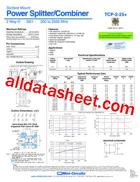 TCP 2 25 Datasheet PDF Mini Circuits