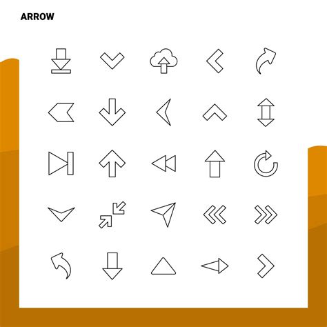 Set Of Arrow Line Icon Set 25 Icons Vector Minimalism Style Design Black Icons Set Linear