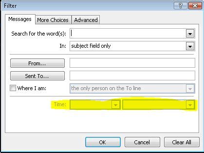 Solved Outlook Synchronization Filtering Options Experts Exchange