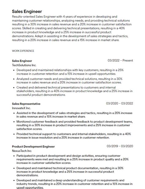 5 Sales Engineer Resume Examples With Free Templates