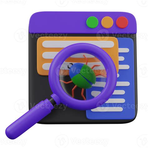 3d Render Bug Search Website Code Illustration 58363558 Png
