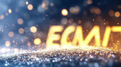Generative Ai Glittering Ecm Typography With Sparkling Background In Conceptual Design Business