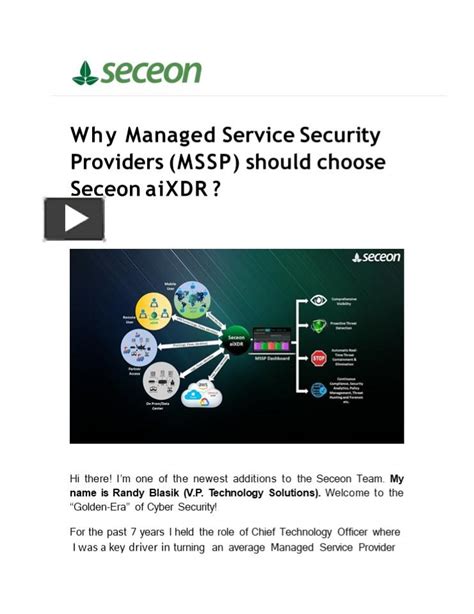 Why Managed Service Security Providers Presentation Free To Download