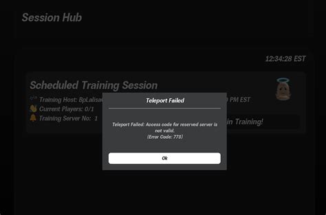 Roblox Server Reserved Issue Training Hub Error Code 773