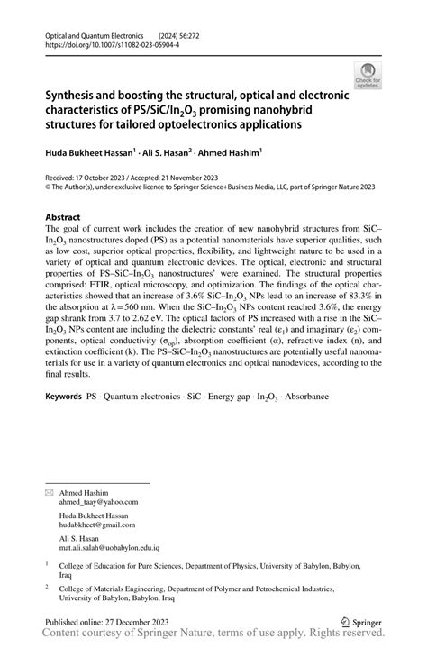 Synthesis And Boosting The Structural Optical And Electronic