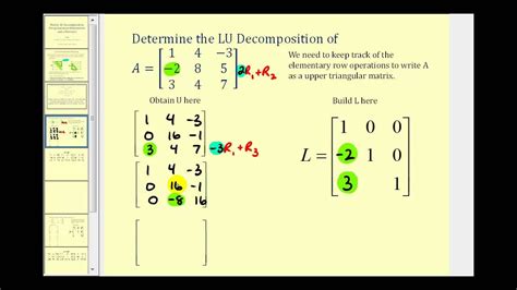 Lu Decomposition Shortcut Method Writing Elementary Triangular Matrix