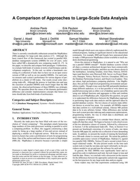 Parallel Data Processing With Mapreduce A Survey Pdf