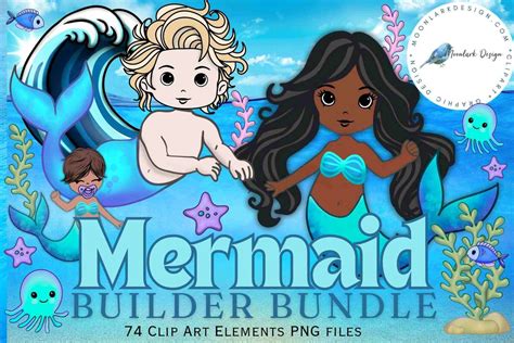 Mermaid Builder Bundle With Bonus Mermaid Alphabet Letters Mermaid